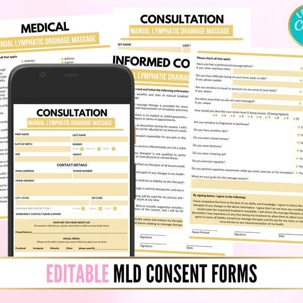 Lymphatic Drainage Consent Form - Etsy