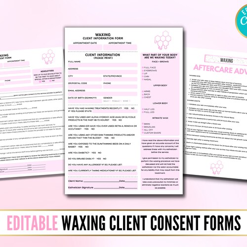 Waxing Consent Form - Etsy