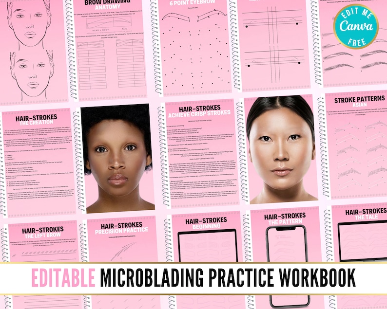 Microblading Practice Workbook Microshading Sheets Hair - Etsy