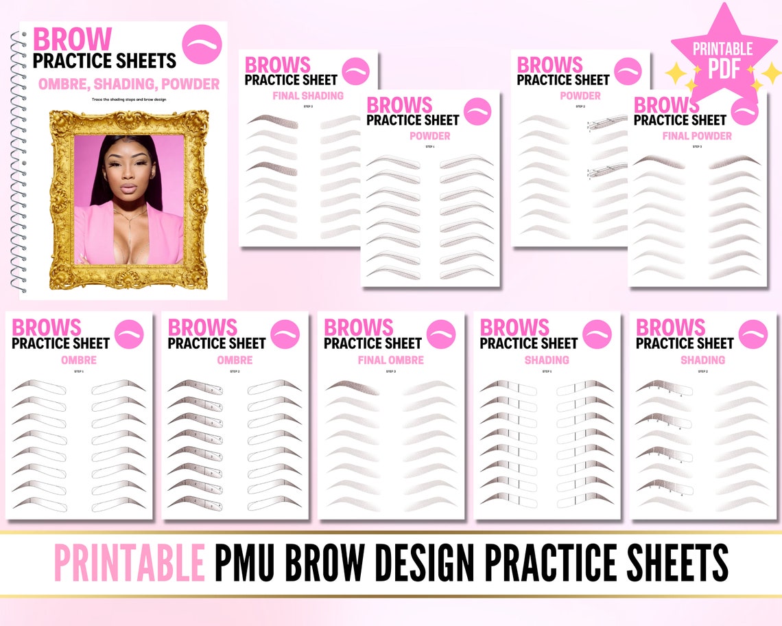 Microshading Practice Sheets Microblading Training Forms - Etsy