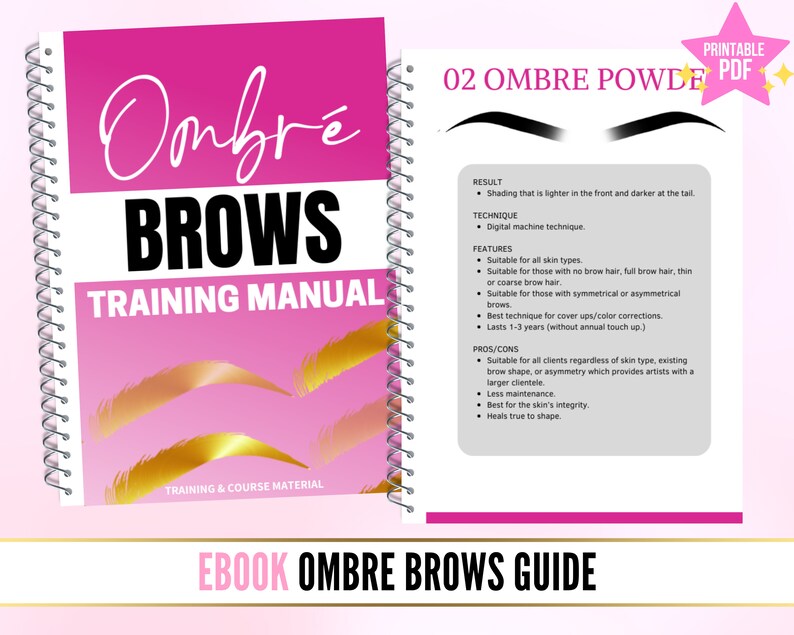 Ombre Brows Ebook Training Manual Microshading Pdf Training Guide