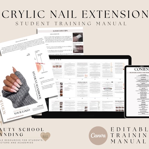 Acrylic Nails Editable Training Manual - Etsy