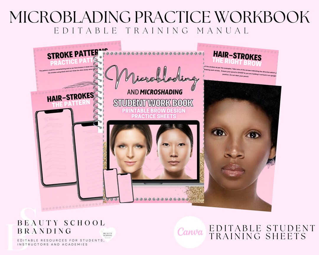 Microblading Practice Workbook Microshading Sheets Hair - Etsy