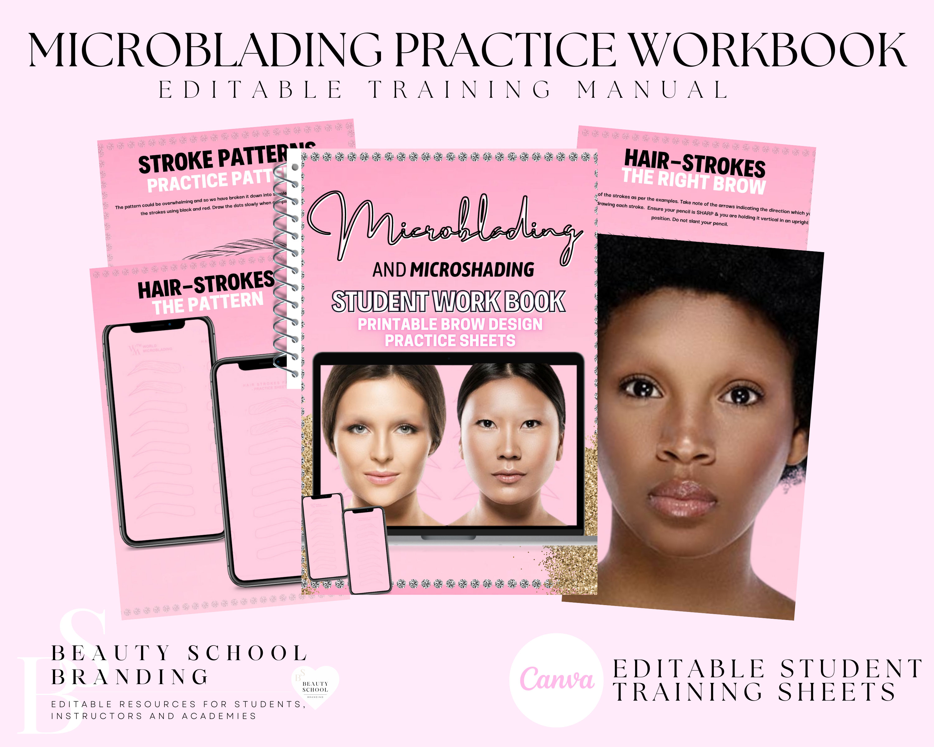 Microblading Practice Workbook Microshading Sheets Hair - Etsy