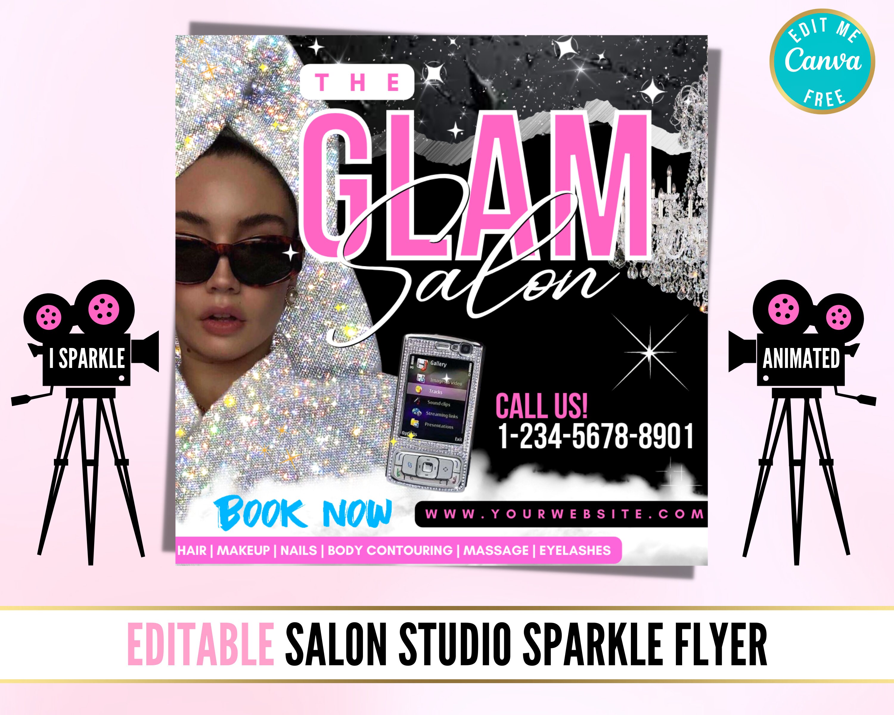 Glam Salon Flyer, Animated Beauty Flyer, Animated Esthetician Flyer ...