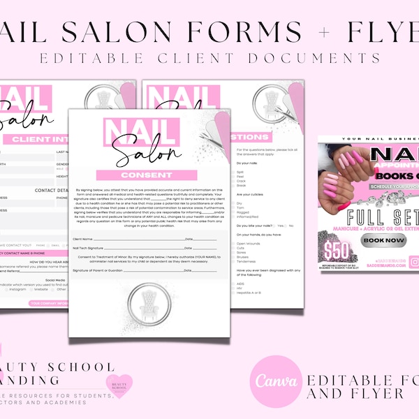 Client Intake and Consent Forms Nail Salon - Etsy