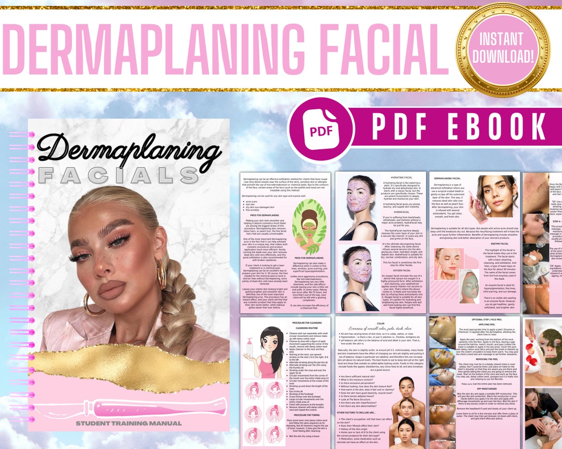 Dermaplaning Ebook Training Manual Peach Fuzz Facial PDF | Etsy