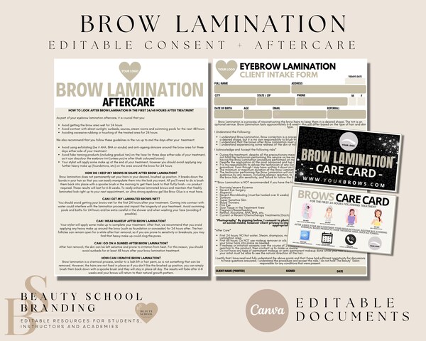 Brow Lamination Consent Form - Etsy Canada