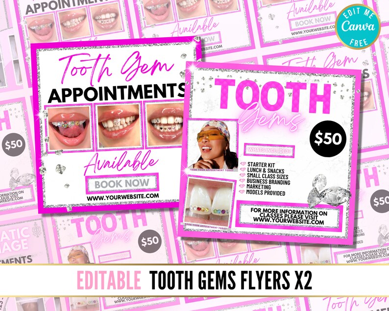 Tooth Gem Flyers, Tooth Gems Appointments Available Flyer, Tooth Gems ...