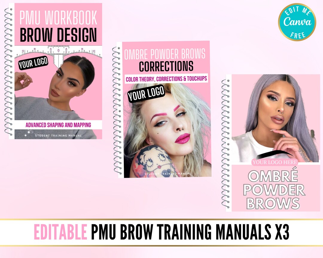 PMU Tutoring Manuals, Ombre Powder Brows, Brow Mapping, Brow Shaping ...