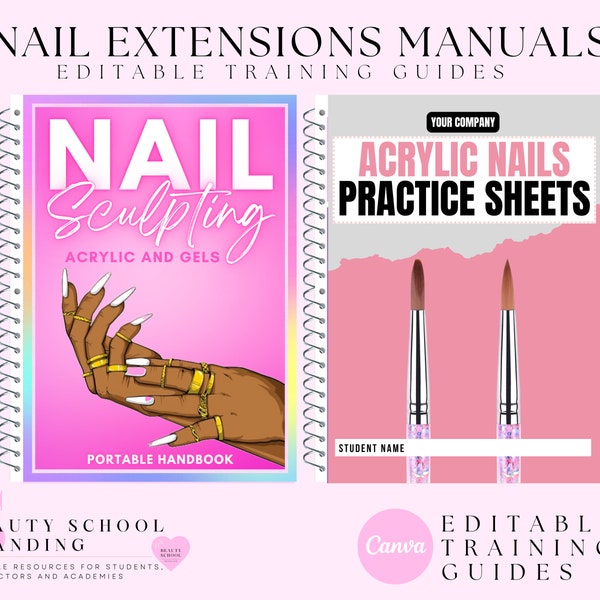 Acrylic Nail Manual Canva Editable - Etsy