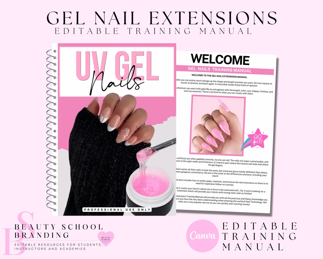 Gel Nail Extensions Training Manual, Editable Gel Nails Training Manual ...