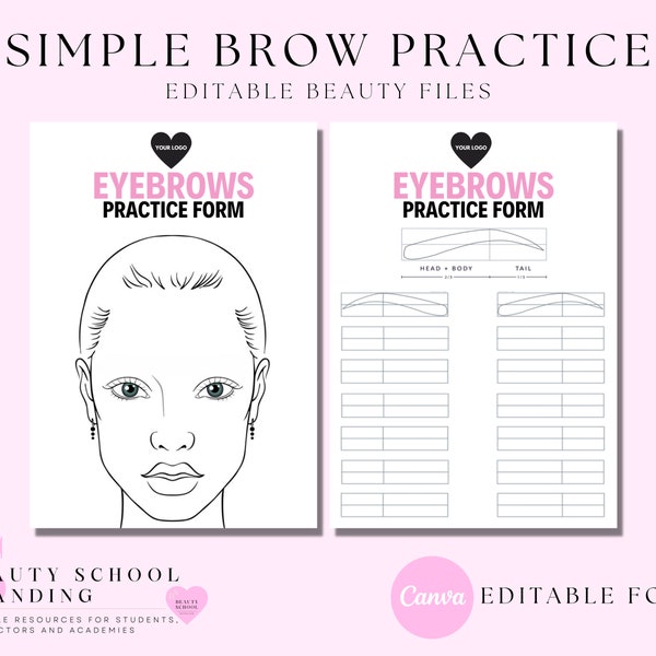 Printable Brow Practice Sheets - Etsy