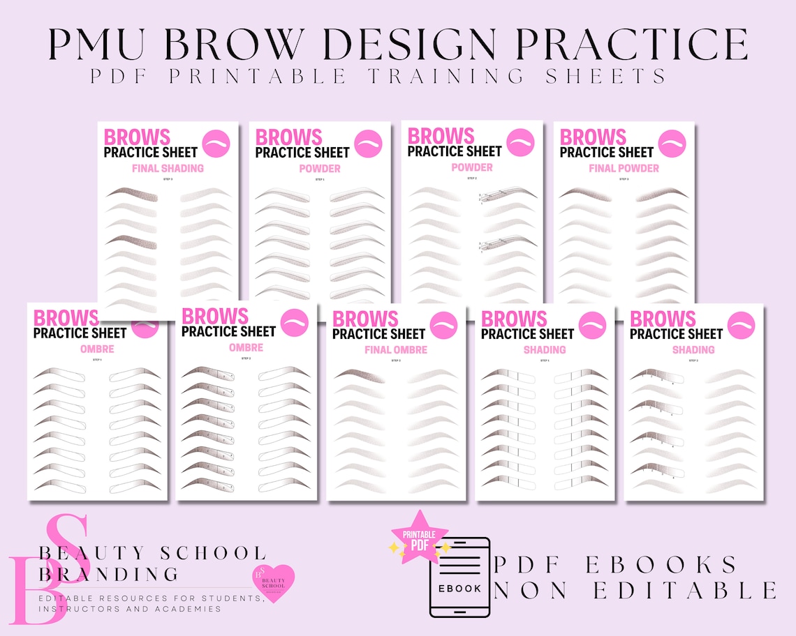 Microshading Practice Sheets Microblading Training Forms - Etsy