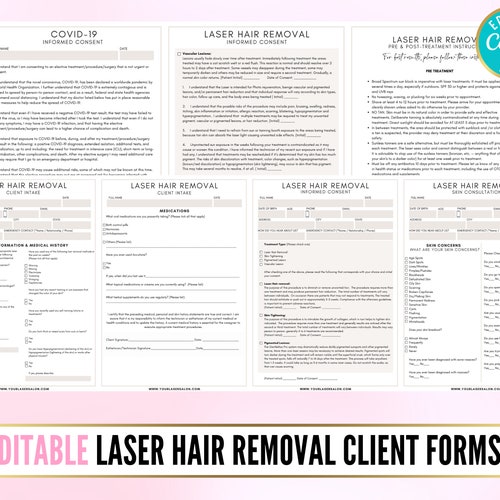 Editable Laser Hair Removal Intake Consent Form With - Etsy Australia