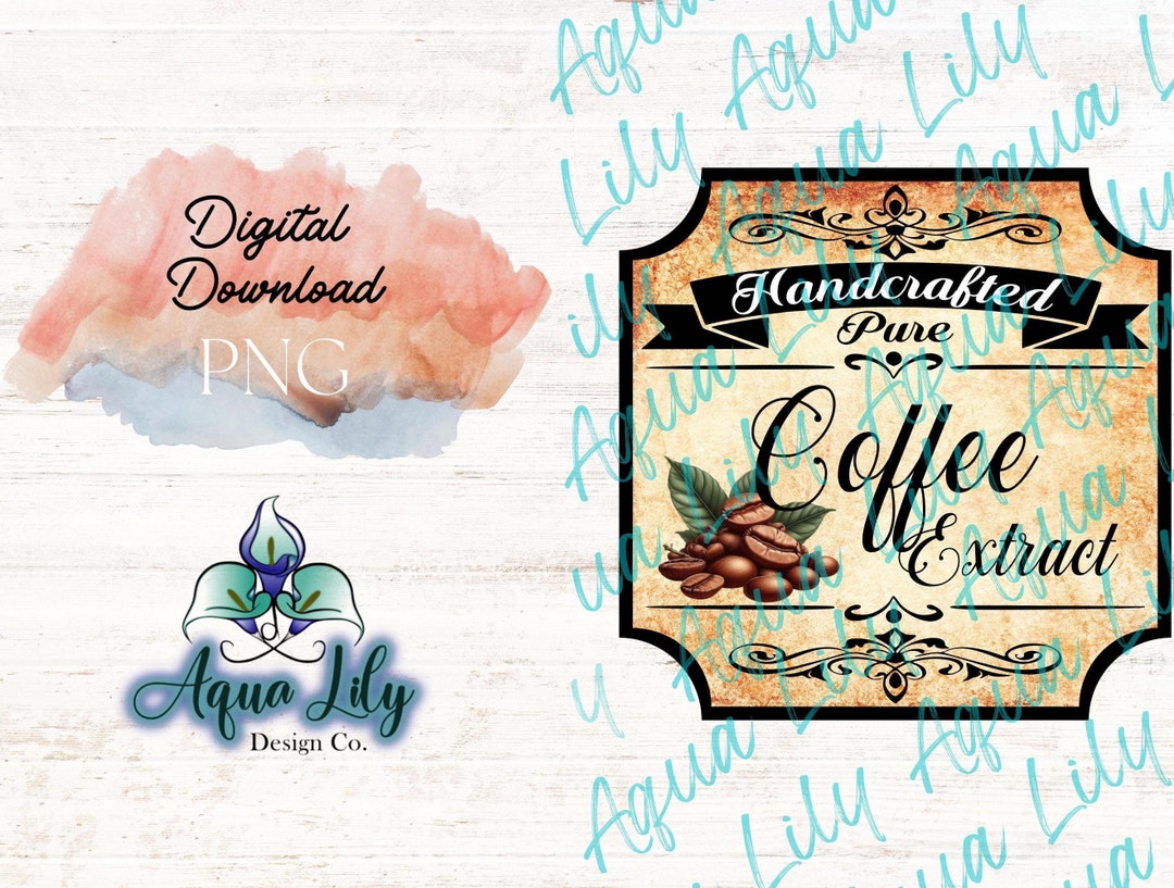Coffee Extract Label, Printable Label, Extract Label, Vintage Label ...