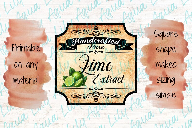 Lime Extract Label, Printable Label, Extract Label, Vintage Label, Gift ...