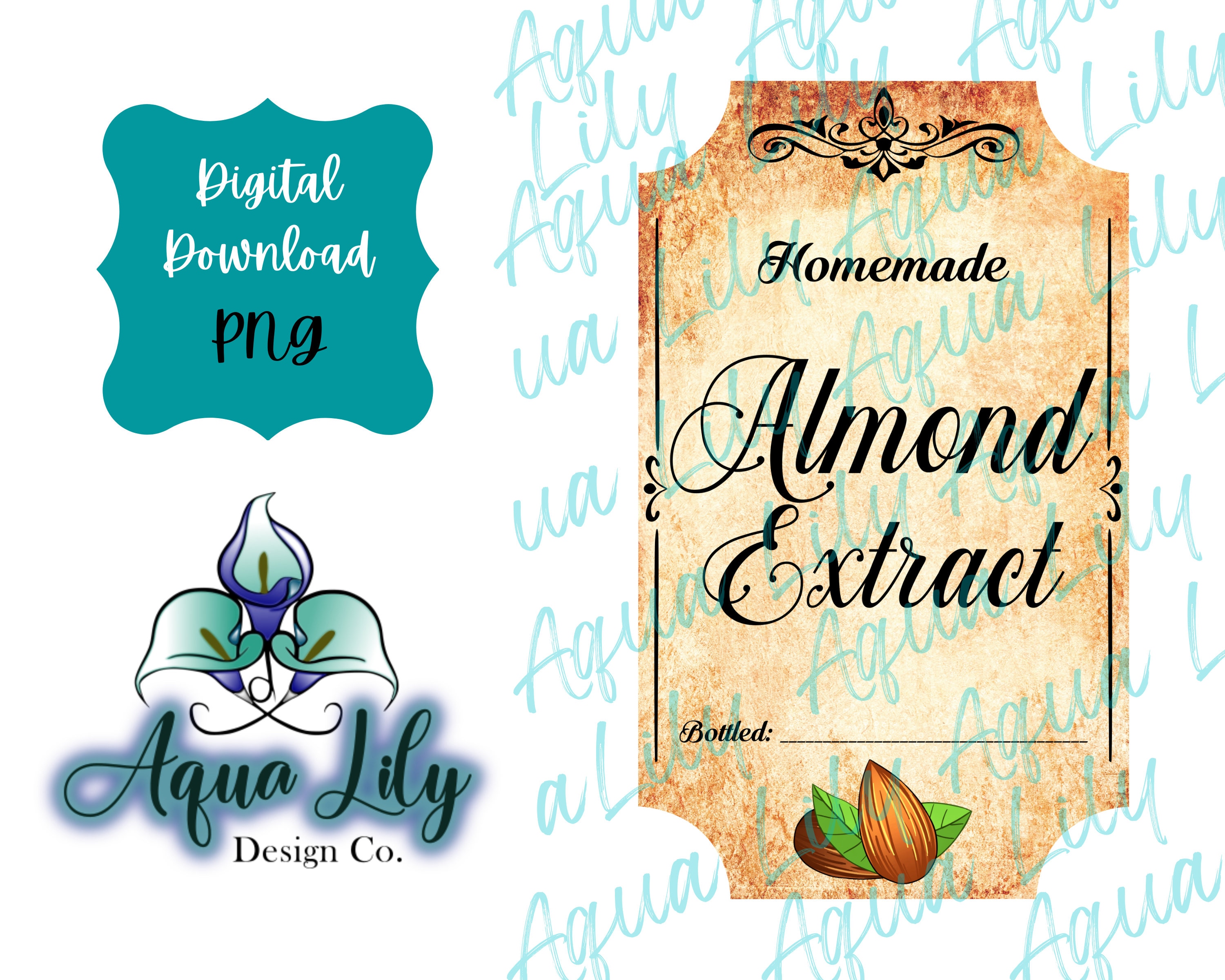 Almond Extract Label, Printable Label, Write on Label, Extract Label ...