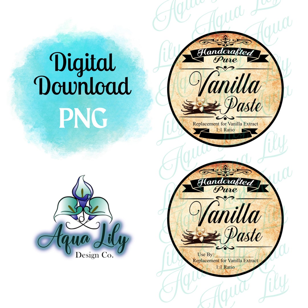 Vanilla Paste Label, Printable Label, Extract Label, Vintage Label ...