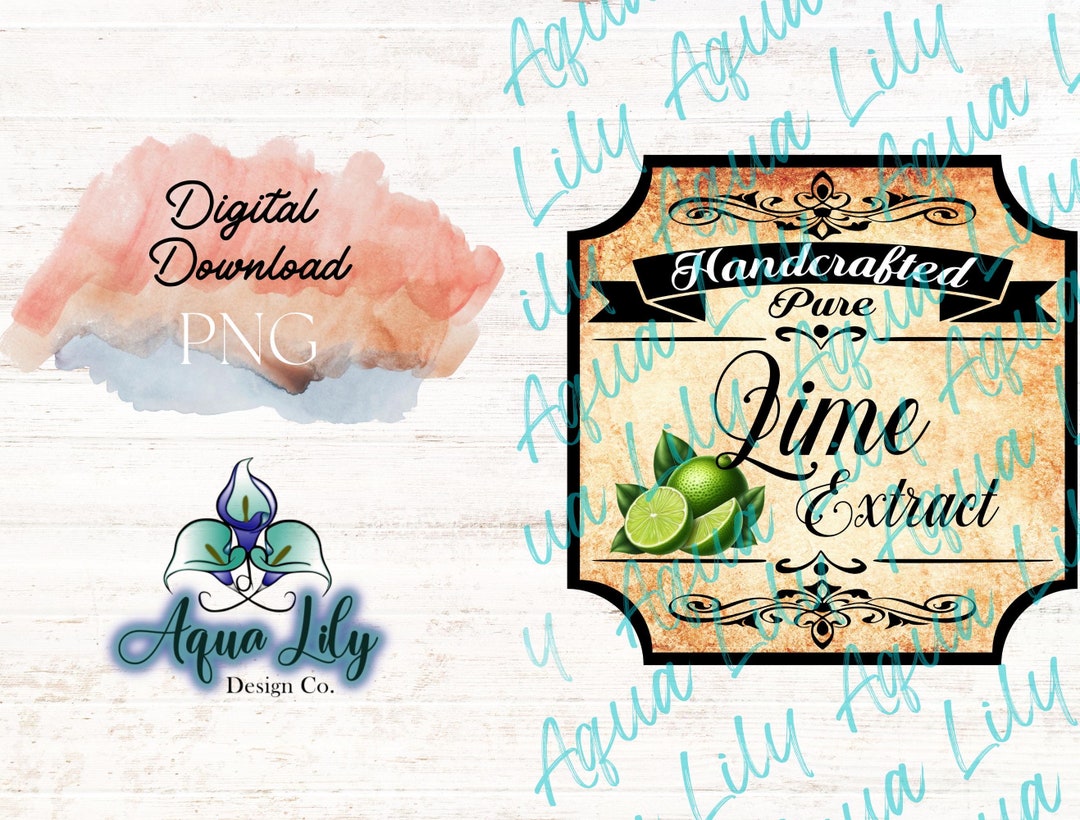 Lime Extract Label, Printable Label, Extract Label, Vintage Label, Gift ...