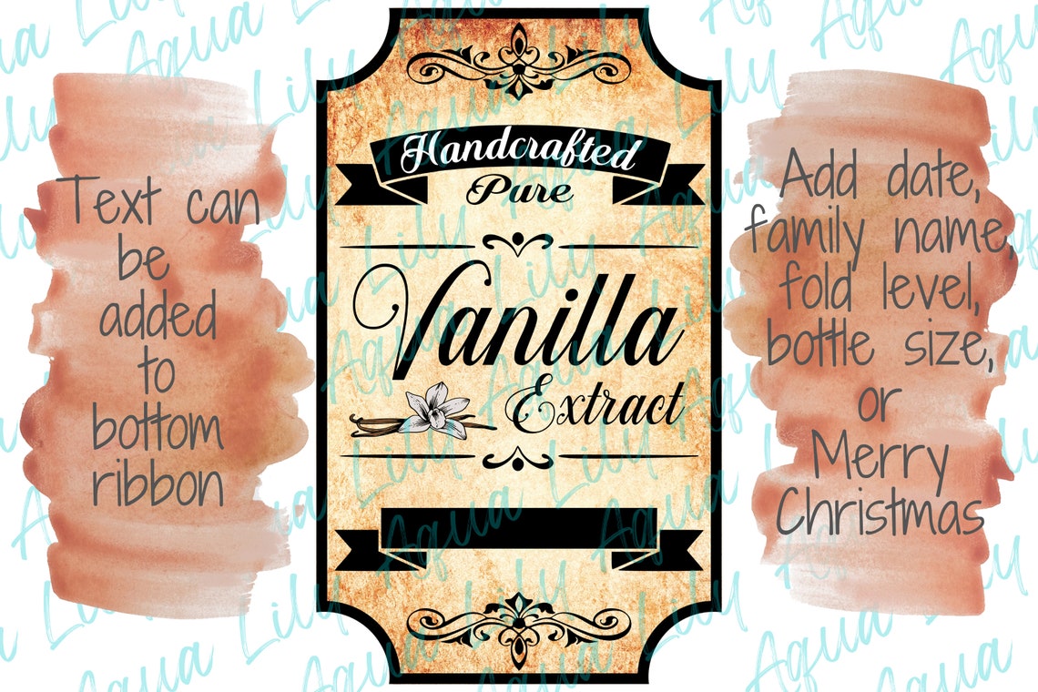 Vanilla Extract Label, Printable Label, Extract Label, Customize Label ...