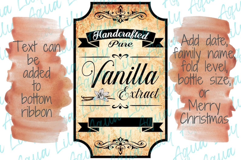 Vanilla Extract Label, Printable Label, Extract Label, Customize Label ...