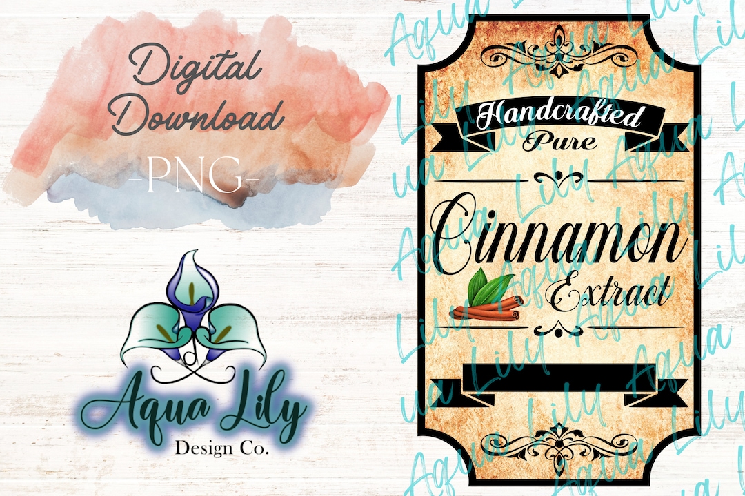 Cinnamon Extract Label, Printable Label, Extract Label, Vintage Label ...