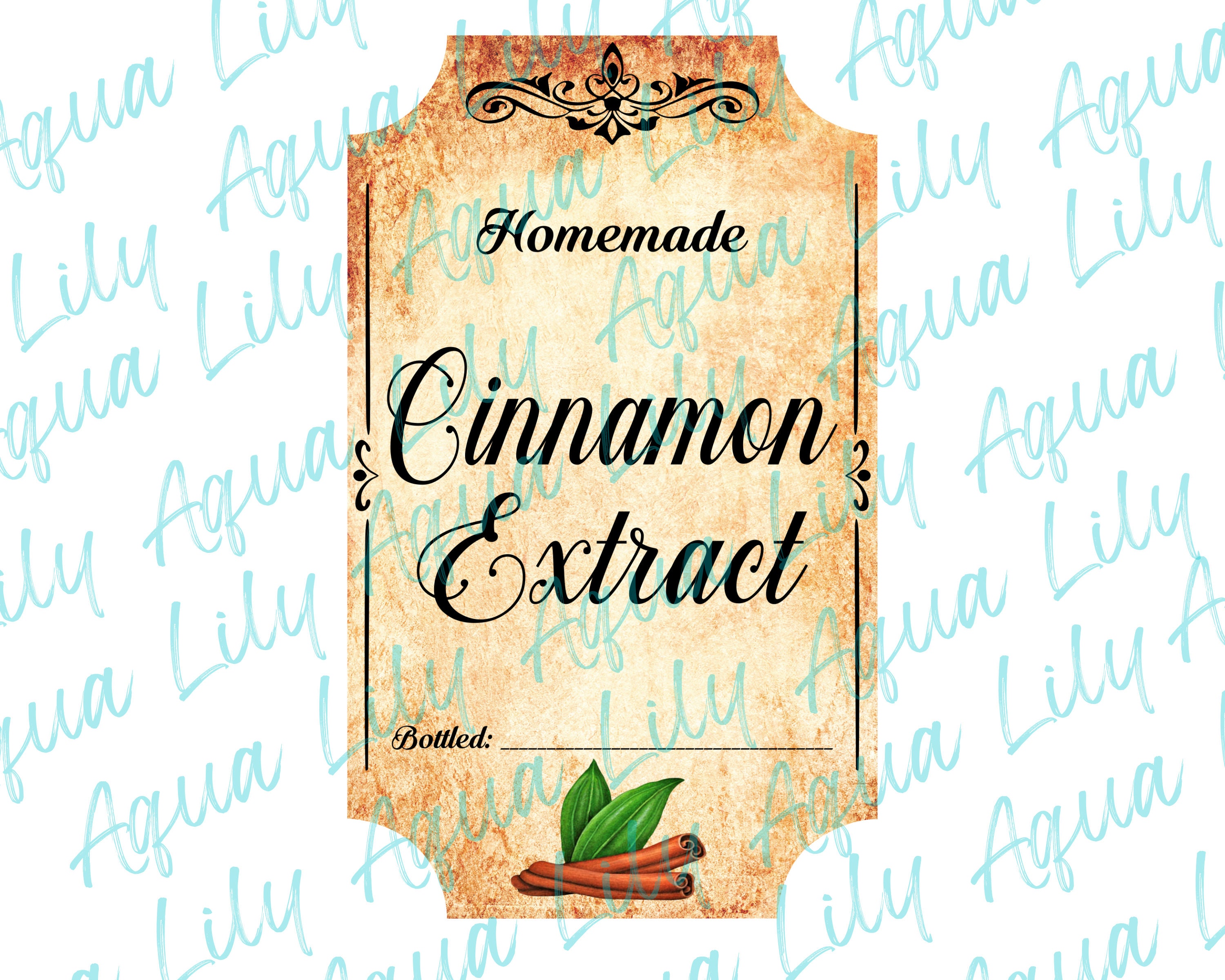 Cinnamon Extract Label, Printable Label, Write on Label, Extract Label ...