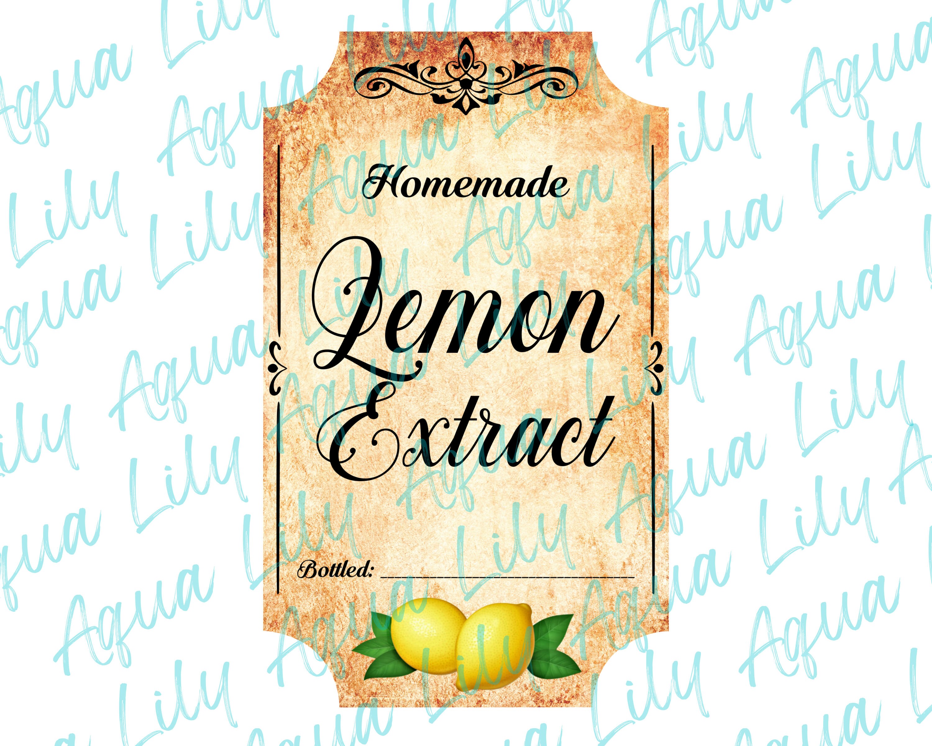 Lemon Extract Label, Printable Label, Extract Label, Write on Label ...