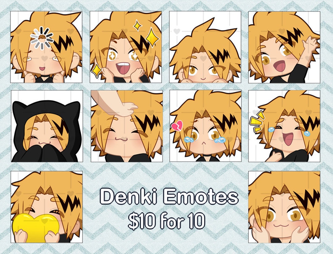 Denki Kaminari Discord Twitch Emotes + Stickers - Etsy