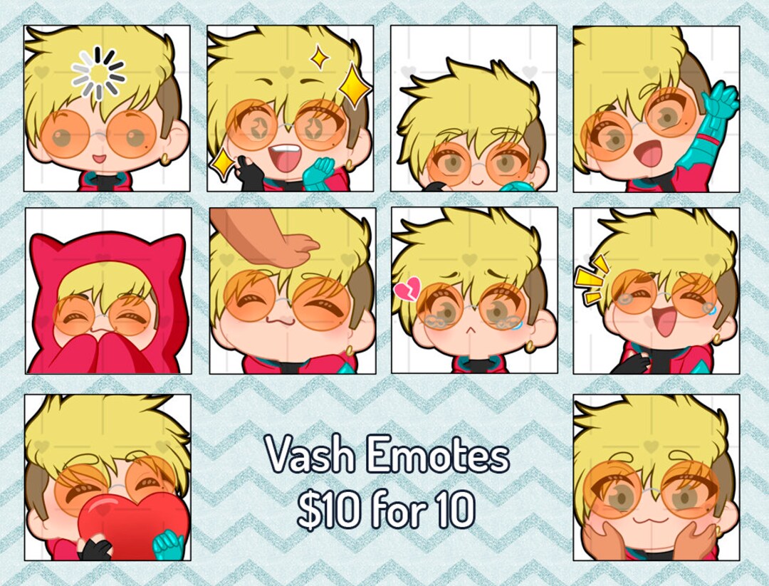 Vash the Stampede Discord Twitch Emotes + Stickers - Etsy