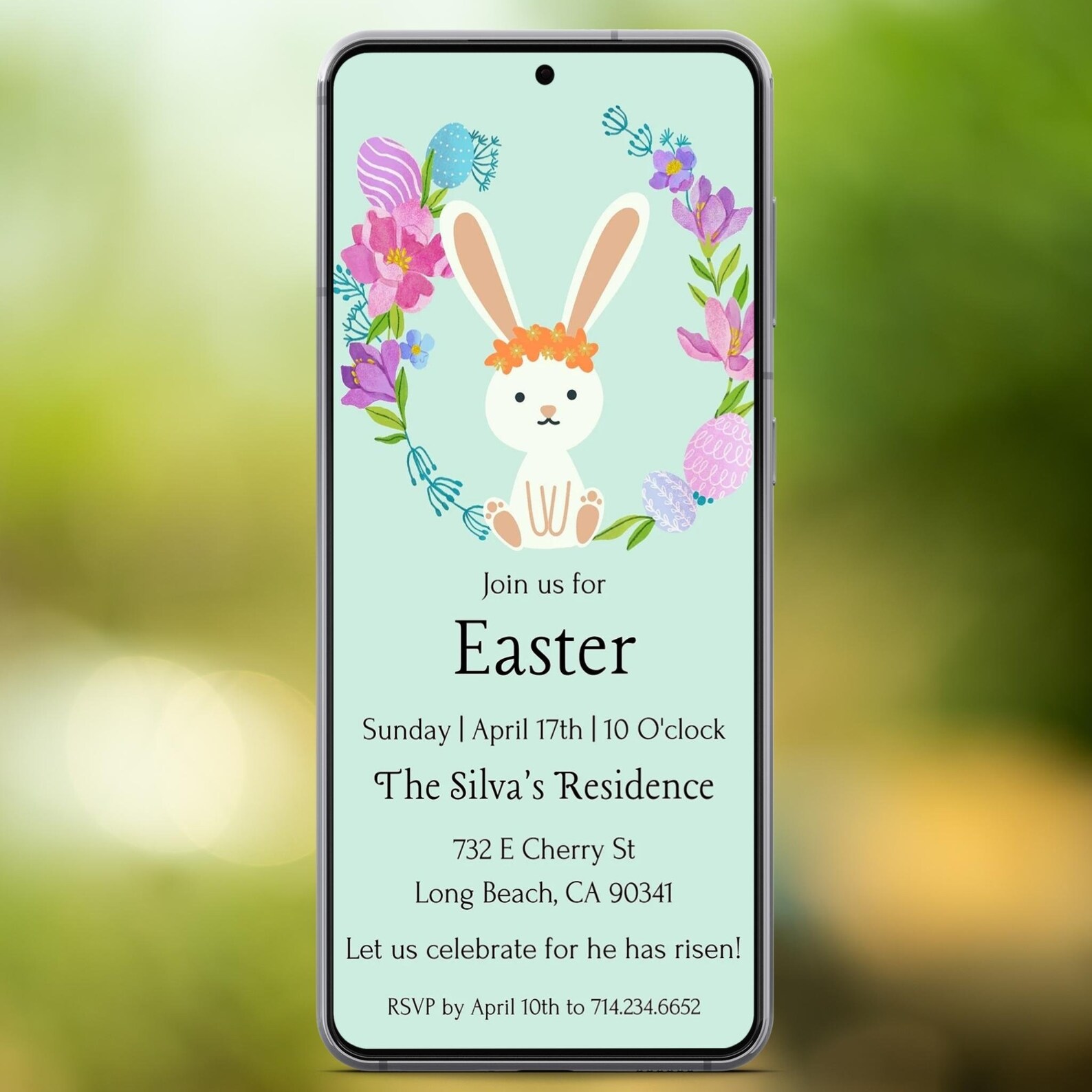 Easter Invitation, Editable Template for Easter Party, Electronic ...