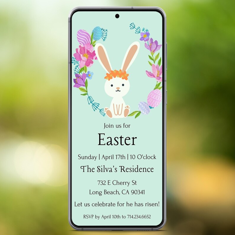 Easter Invitation, Editable Template for Easter Party, Electronic ...