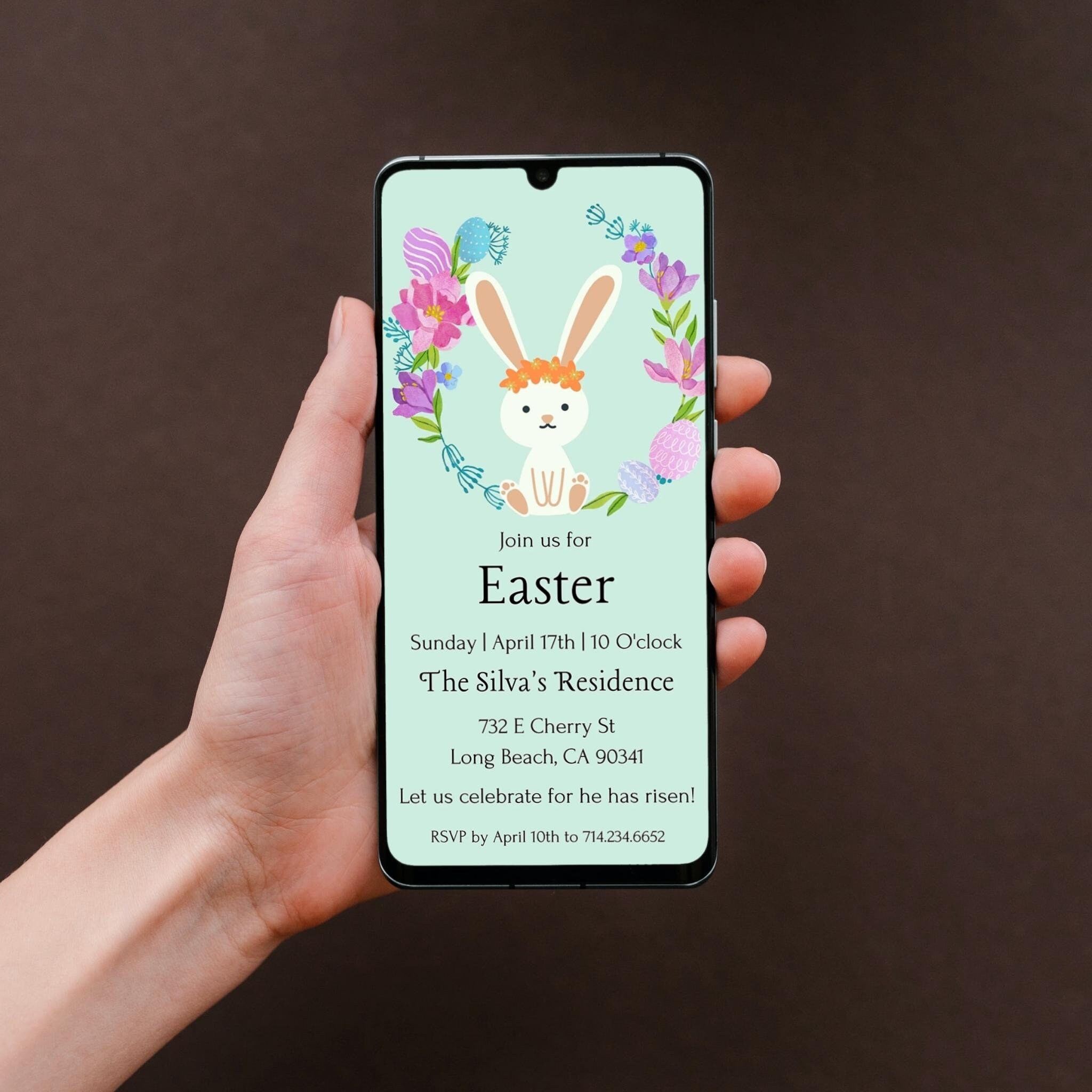 Easter Invitation, Editable Template for Easter Party, Electronic ...