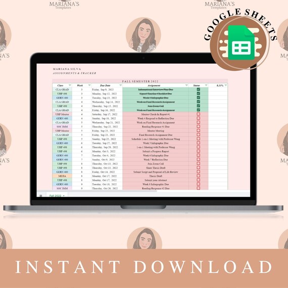 Digital Student Planner Assignment Tracker Editable on - Etsy