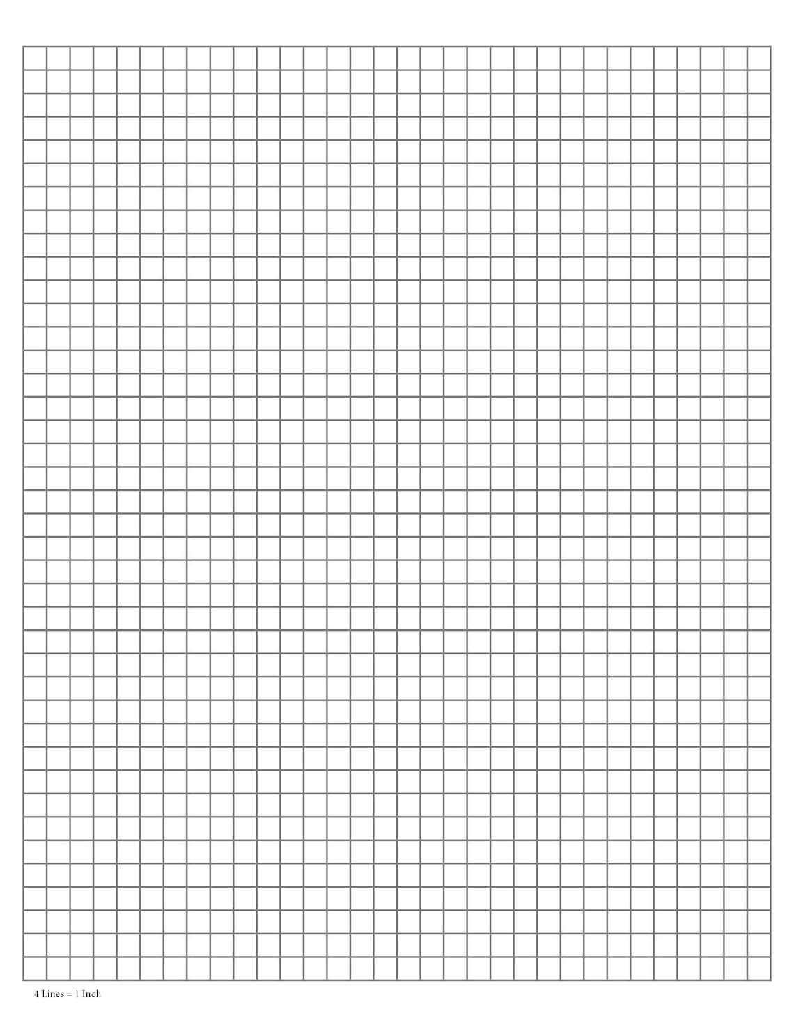 Perfectly Scaled and Precise Printable Graph Paper - 4/4 - 1/4 Inch (4 ...