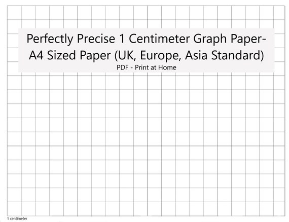 Perfectly Scaled and Precise Printable Graph Paper A4 1 Centimeter Square Metric Etsy UK