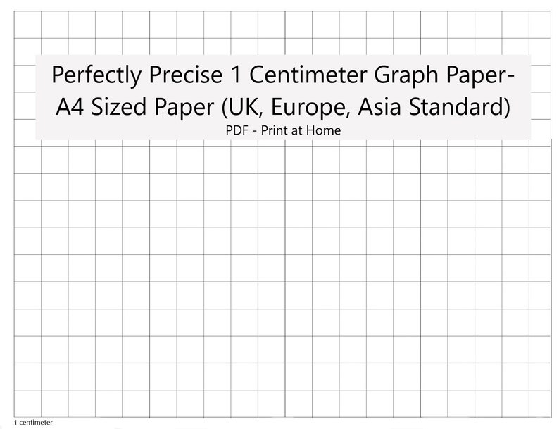 Perfectly Scaled and Precise Printable Graph Paper - A4 - 1 Centimeter ...