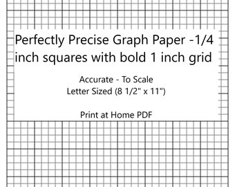 Perfectly Scaled and Precise Printable Graph Paper - 4/4 - 1/4 Inch (4 ...