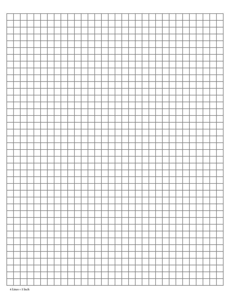 Perfectly Scaled and Precise Printable Graph Paper 1/4 Inch - Etsy