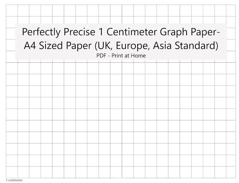Perfectly Scaled and Precise Printable Graph Paper - A4 - 1 Centimeter ...