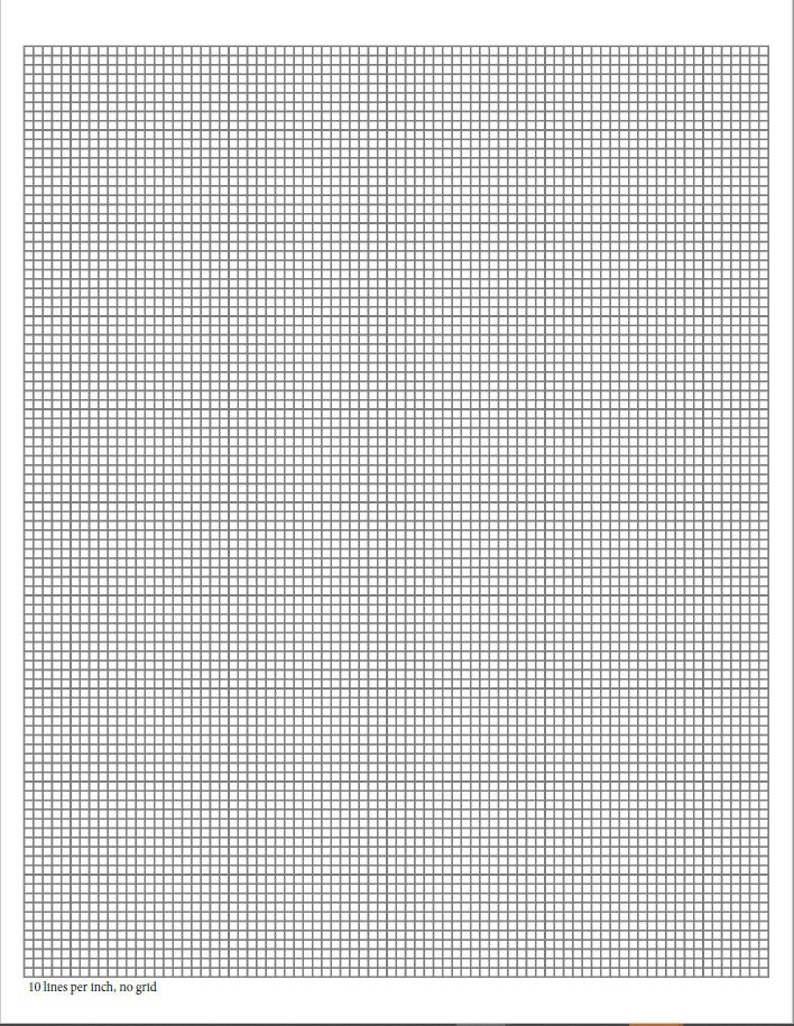 Perfectly Scaled and Precise Printable Graph Paper - 10 Lines per Inch ...