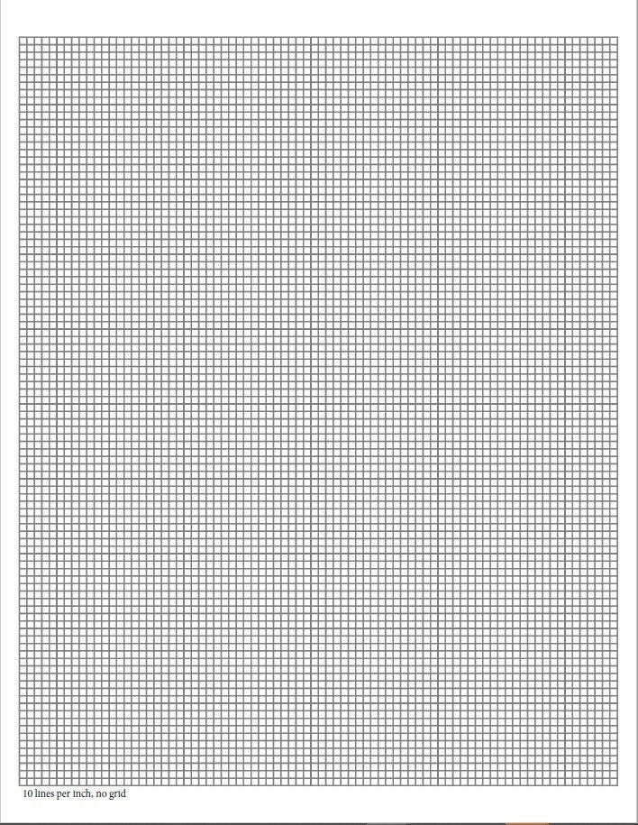 Perfectly Scaled and Precise Printable Graph Paper - 10 Lines per Inch ...