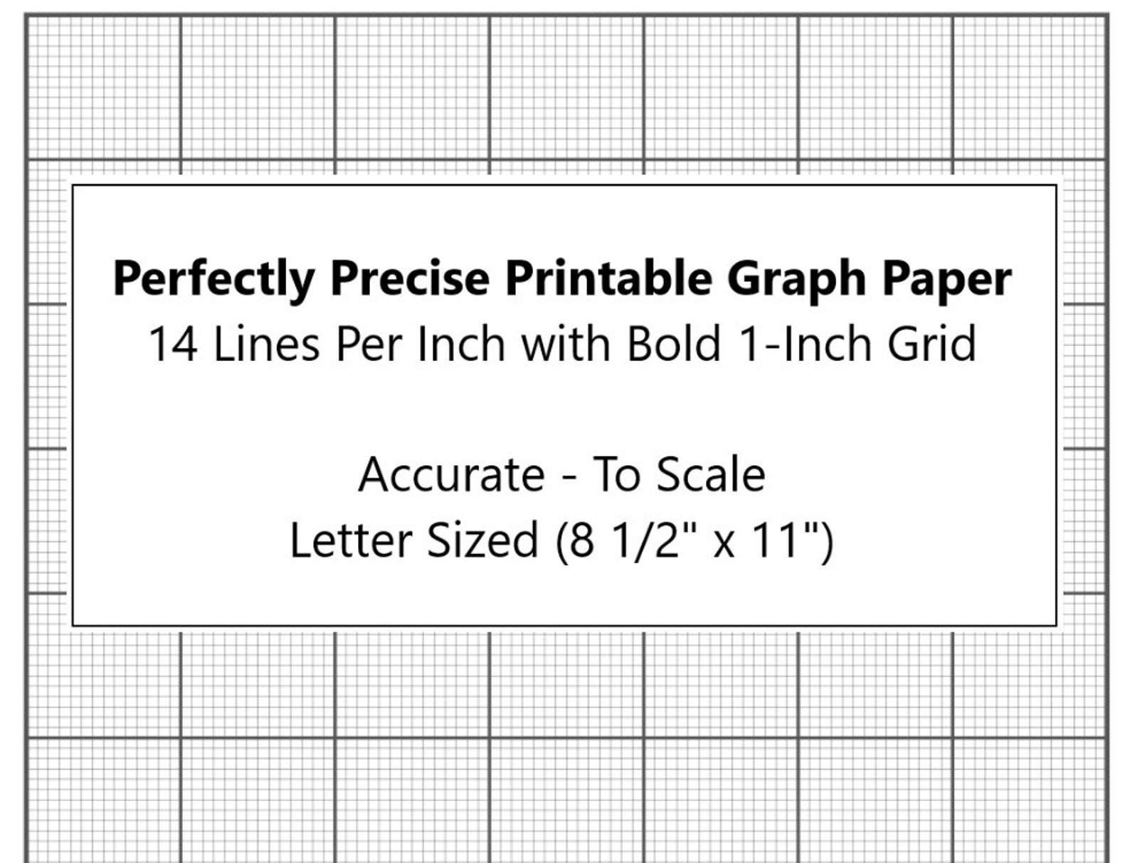 Perfectly Scaled and Precise Printable Graph Paper 14 Lines - Etsy