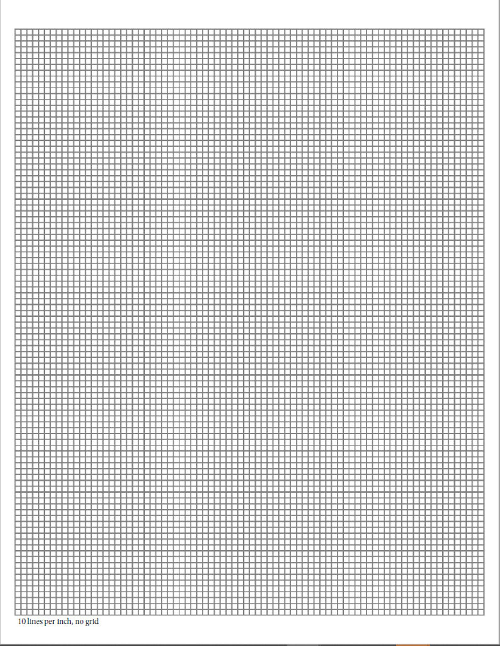 Perfectly Scaled and Precise Printable Graph Paper - 10 Lines per Inch ...