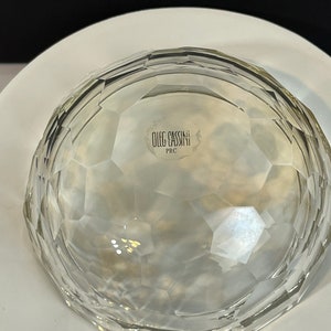 Oleg Cassini Amber Crystal Faceted Glass Bowl Trinket Dish (4.25 X 2 ...