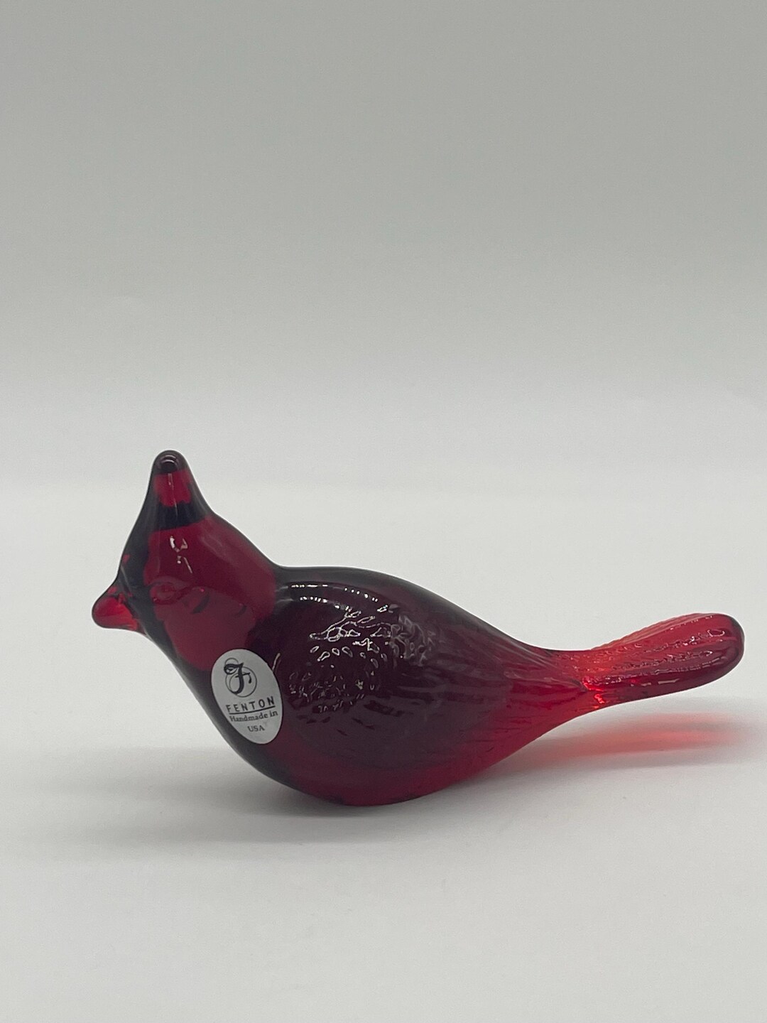 Fenton Ruby Red Cardinal Bird Figurine With Sticker 2.5in. Tall - Etsy