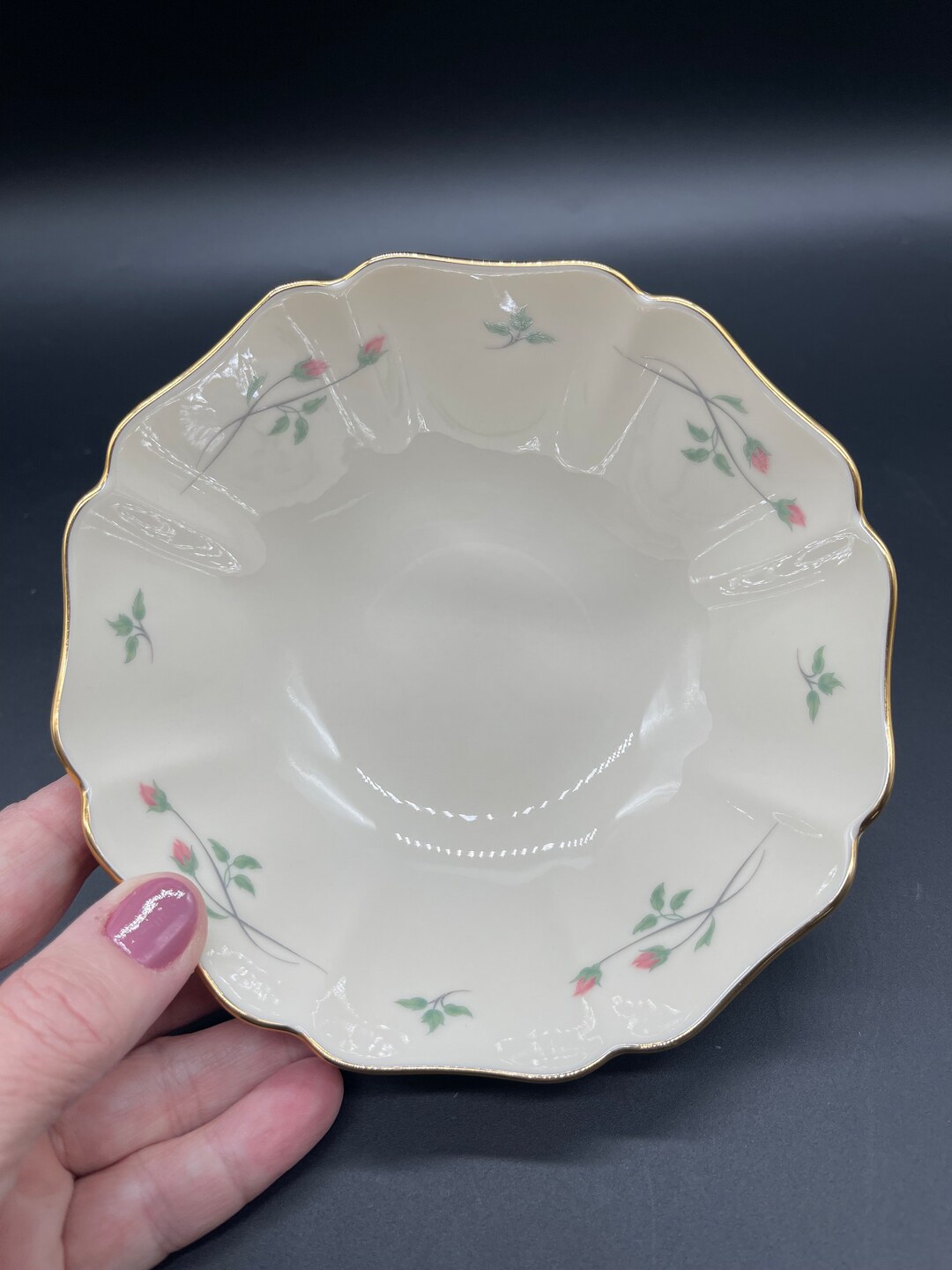 Lenox Rose Manor Trinket Bowl Dish Scalloped Rim Gold Trim 5.5 X 2 - Etsy