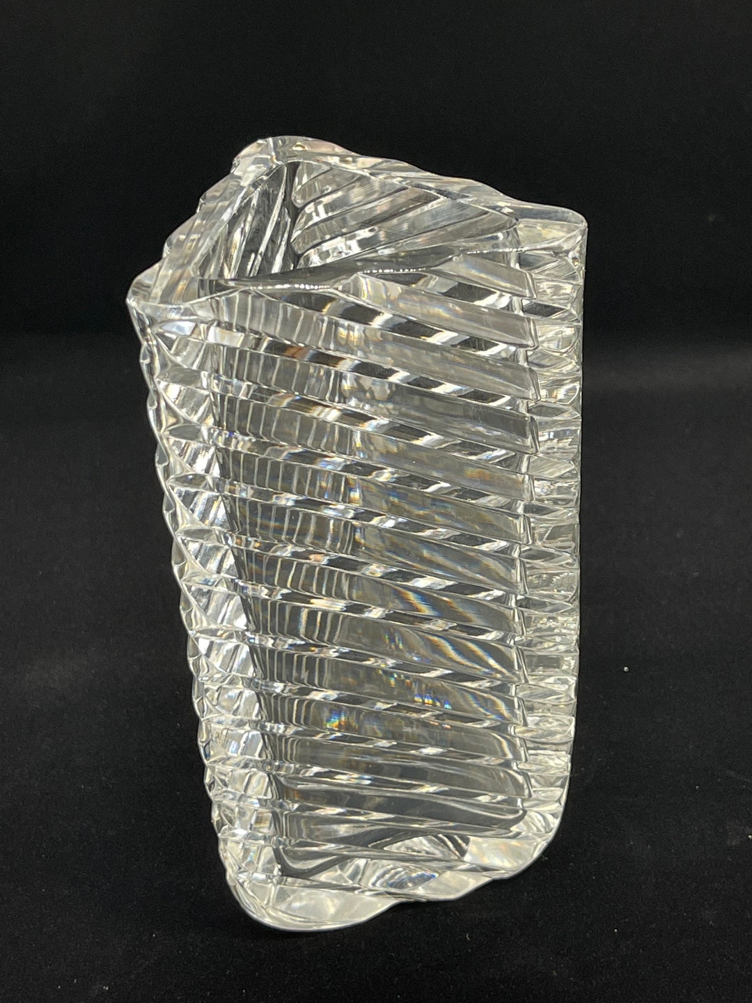 Rogaska Lead Crystal Triangle & Ribbed Shaped Vase 6x3 READ - Etsy