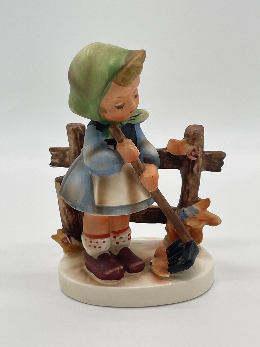 Erich Stauffer Figurine Life on the Farm Girl With Rake & Fence Japan ...